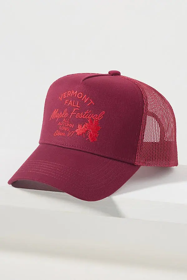 KENZ KUSTOMZ Fall Trucker Hat - Red Vermont Maple Festival