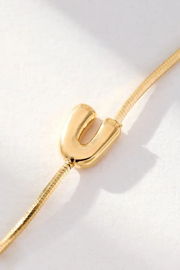 Anthropologie Monogram Pendant Necklace - U