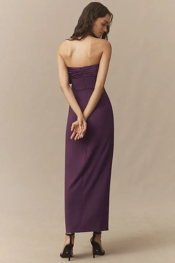 HUTCH Strapless Bow Sash Maxi Dress