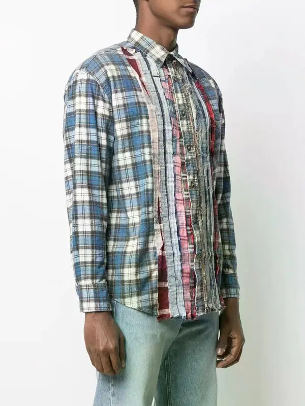 Needles Mixed-plaid Shirt - Blue