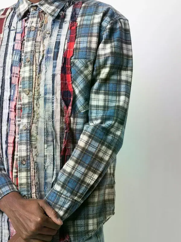 Needles Mixed-plaid Shirt - Blue