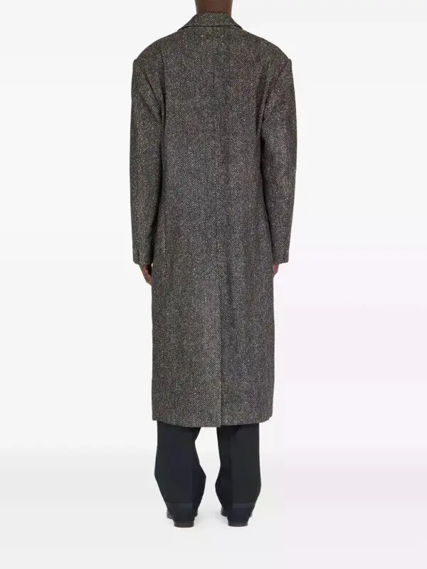 MAISON MARGIELA Herringbone Double-breasted Coat - Grey