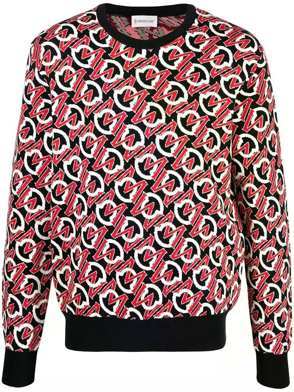 Moncler Jacquard-logo Crew Neck Jumper