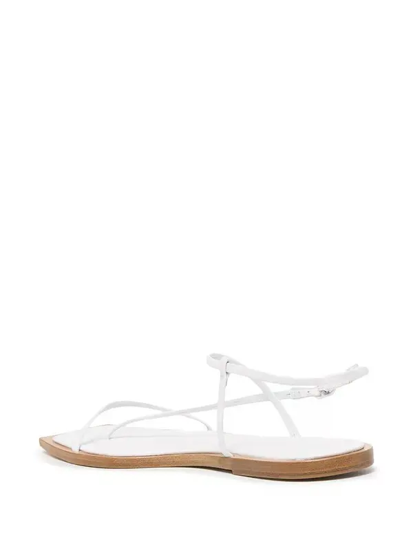 Studio Amelia Filament Square-toe Flat Sandals - White