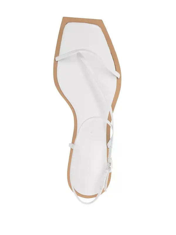 Studio Amelia Filament Square-toe Flat Sandals - White