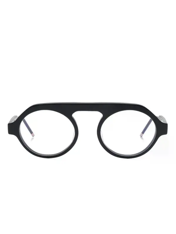 Thom Browne Rwb-stripe Sunglasses - Black