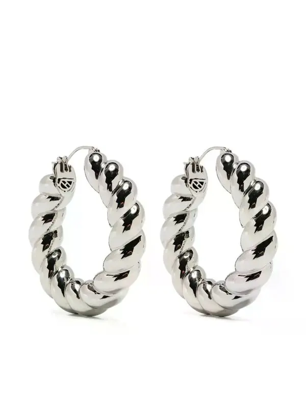 Eddie Borgo Rope Hoop Earrings - Silver