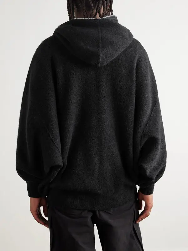 Rick Owens Oversized Knitted Zip-up Hoodie