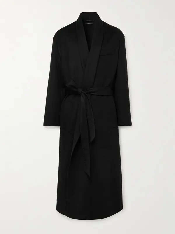 TOM FORD Oversized Shawl-collar Belted Wool And Silk-blend Felt Coat