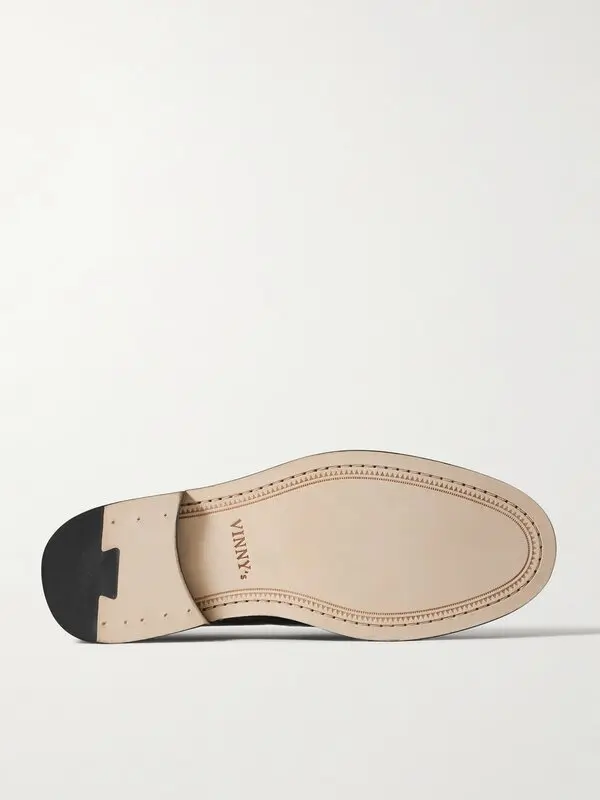 VINNY'S Townee Glossed-leather Penny Loafers - Black