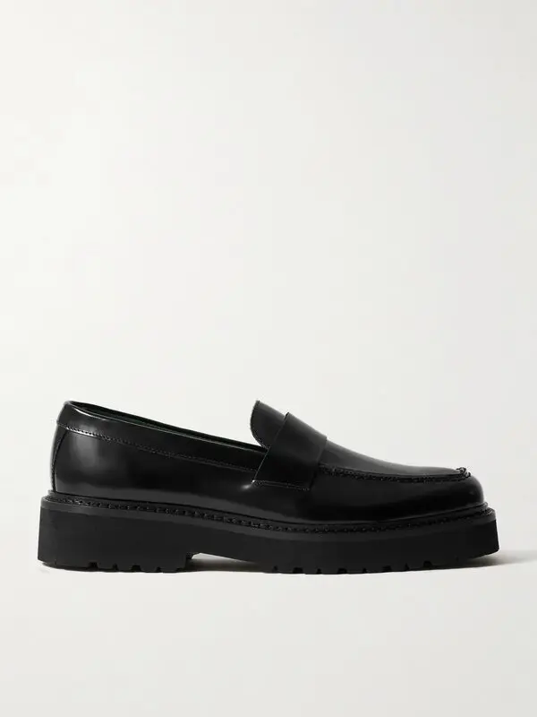 VINNY'S Peeters Glossed-leather Loafers