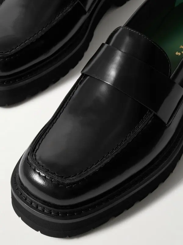 VINNY'S Peeters Glossed-leather Loafers