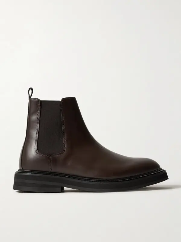 VINNY'S Officer Leather Chelsea Boots - Brown