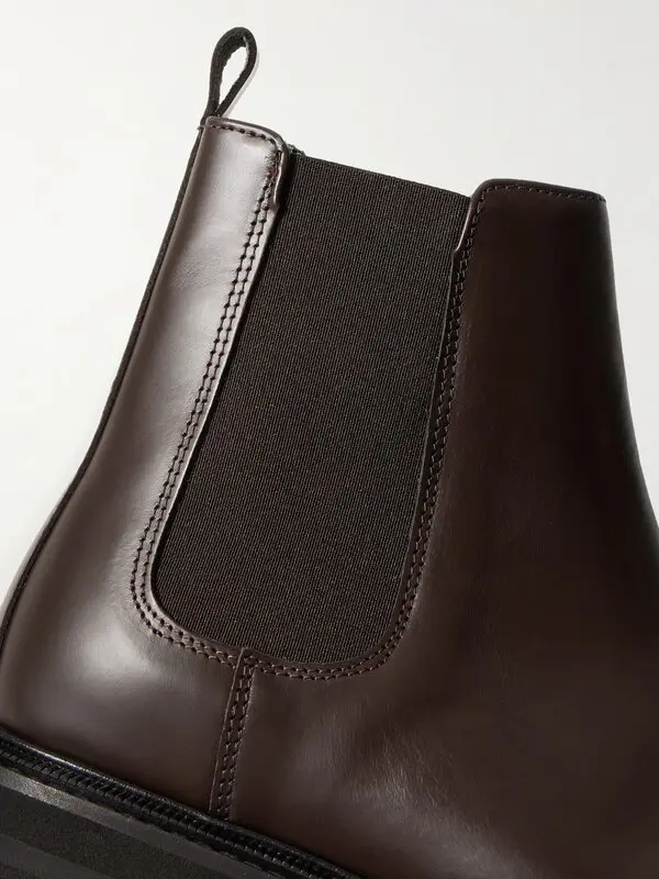 VINNY'S Officer Leather Chelsea Boots - Brown