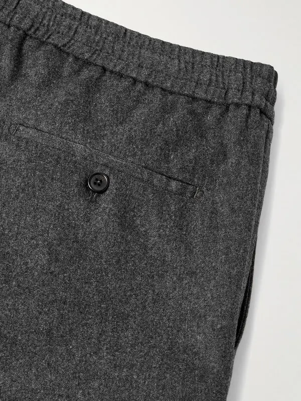 SLOWEAR Incotex Tapered Pleated Wool And Cashmere-blend Trousers - Gray