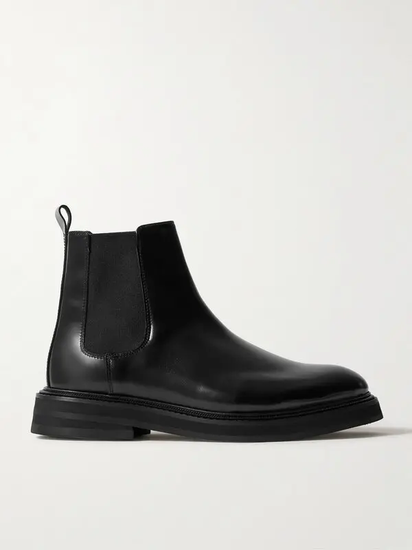 VINNY'S Officer Glossed-leather Chelsea Boots - Black