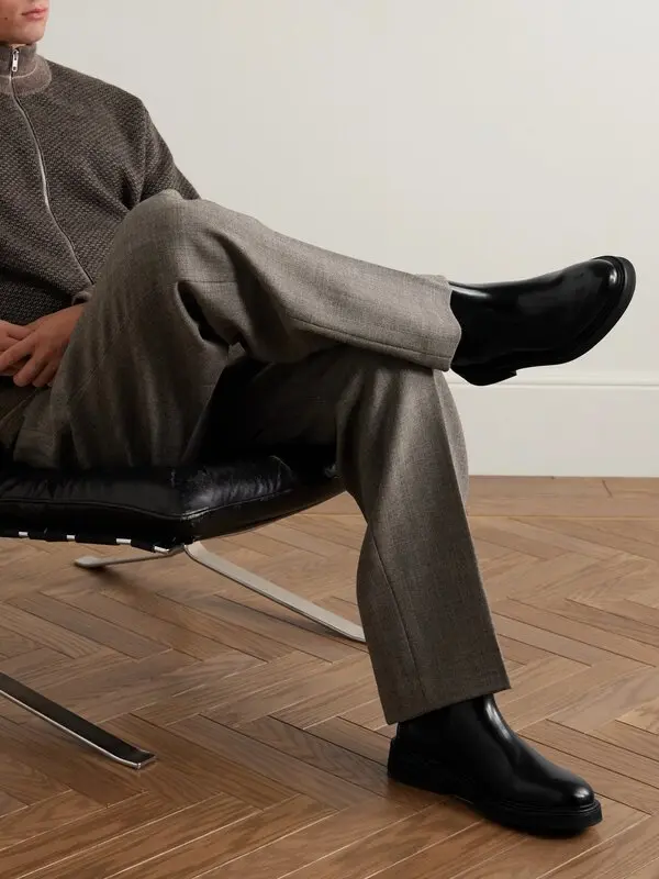 VINNY'S Officer Glossed-leather Chelsea Boots