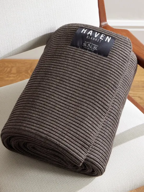 S.N.S. HERNING Haven Wool Blanket - Brown