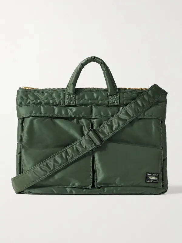 PORTER-YOSHIDA & CO Tanker Helmet Nylon-twill Tote Bag - Green