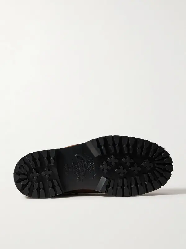 YUKETEN Salvia Padded Leather-trimmed Suede Boots