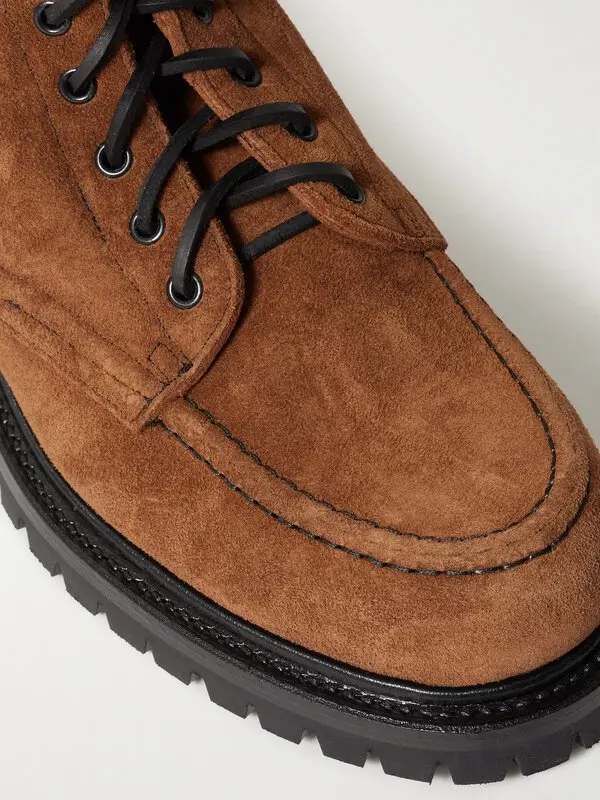 YUKETEN Salvia Padded Leather-trimmed Suede Boots