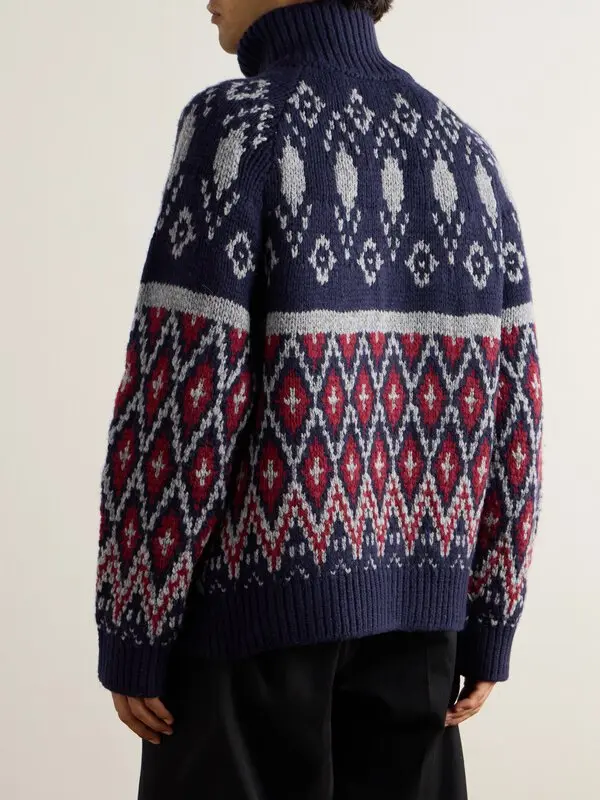 Loewe Fair Isle Wool-blend Jacquard Zip-up Cardigan