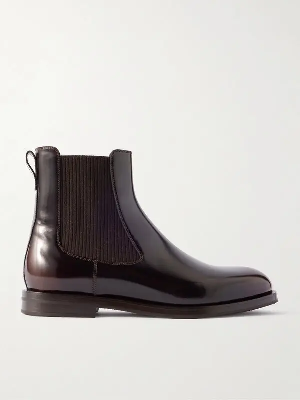 Manolo Blahnik Sempione Leather Chelsea Boots - Brown