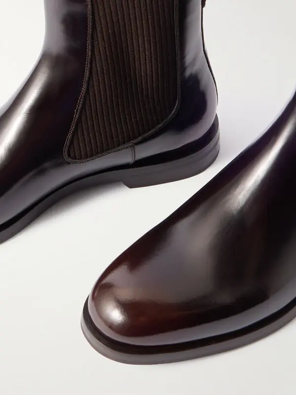 Manolo Blahnik Sempione Leather Chelsea Boots - Brown