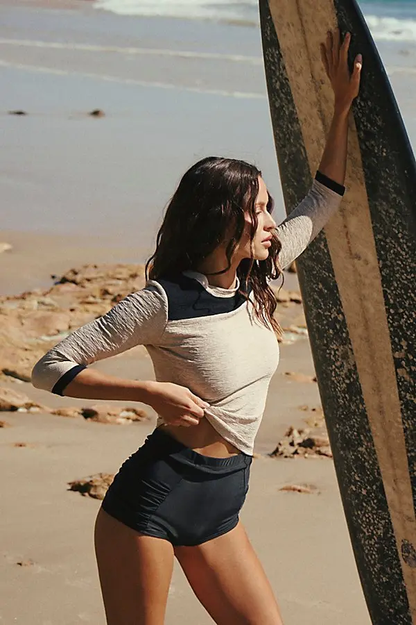 Free People The Beverly Rashguard - Stone/black