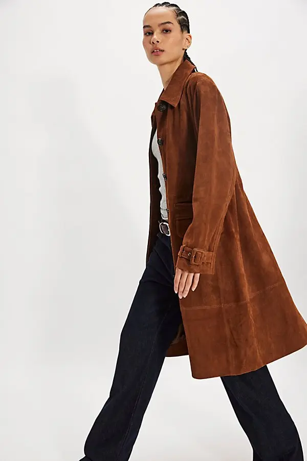 Free People We The Free Klaus Suede Trench