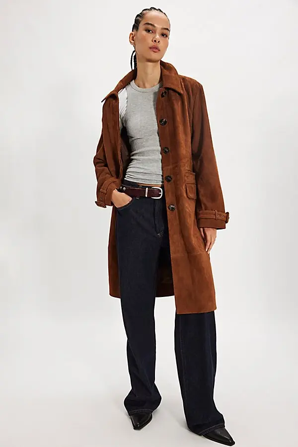 Free People We The Free Klaus Suede Trench