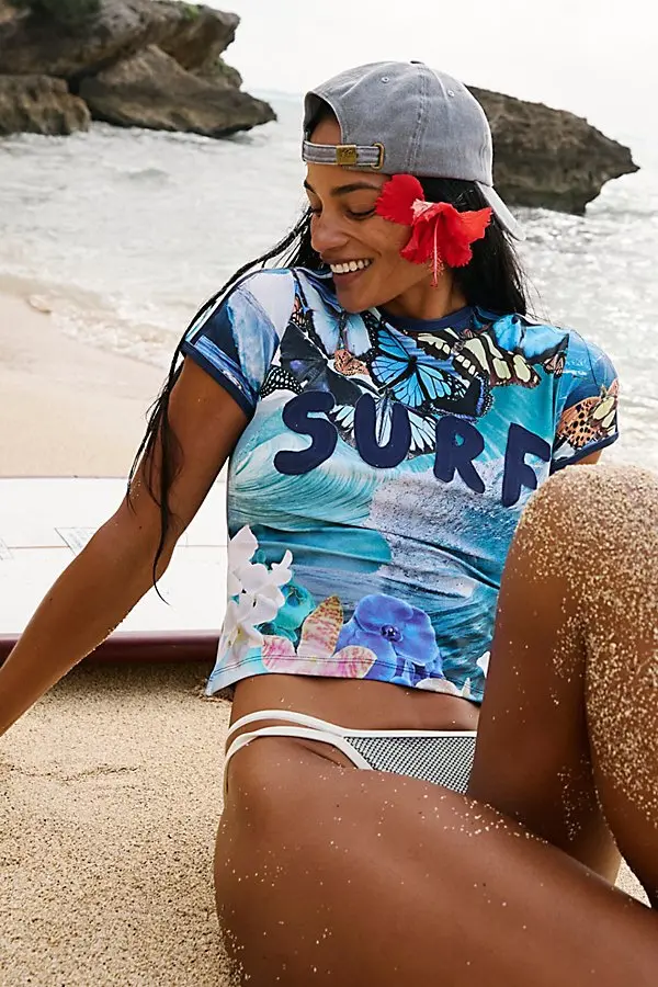 LOTTIE HALL I Don't Surf Rashguard - Blue