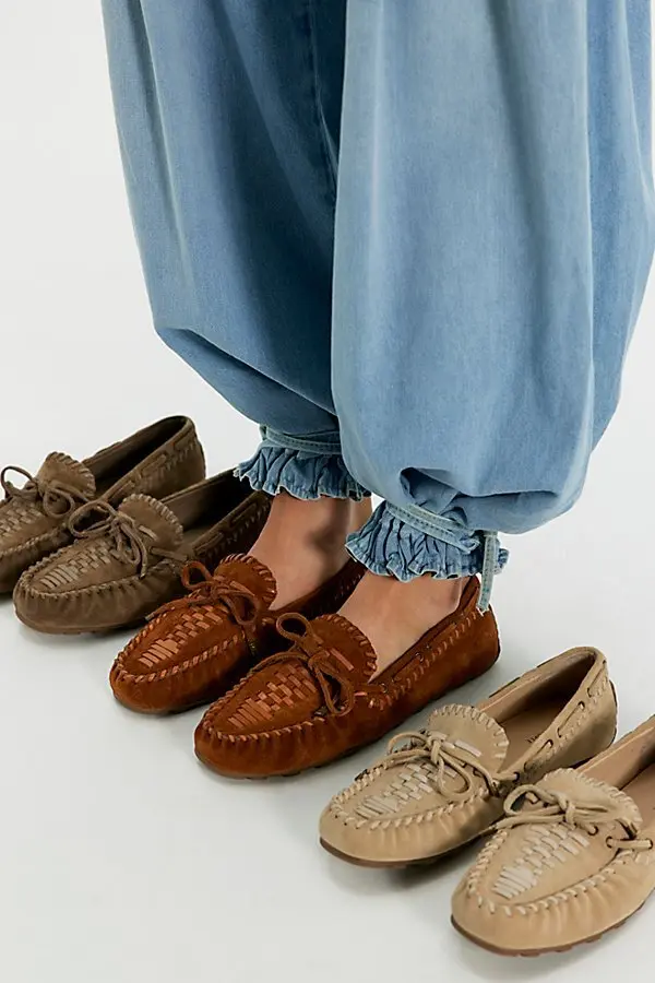Free People Misty Suede Moccasins - Cognac Suede