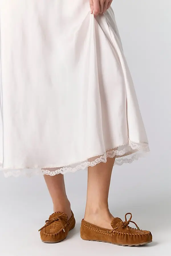 Free People Misty Suede Moccasins - Cognac Suede