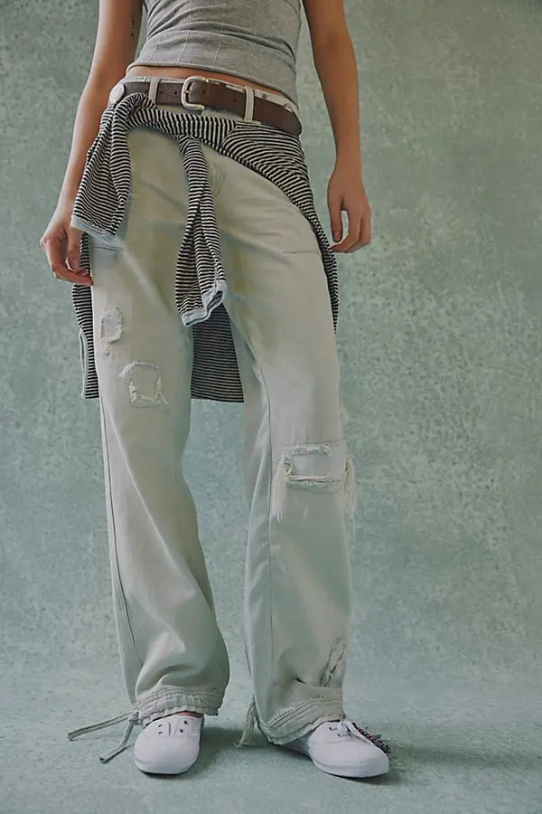 Free People We The Free Don't Wait Up Boyfriend Jeans - Trash Talk