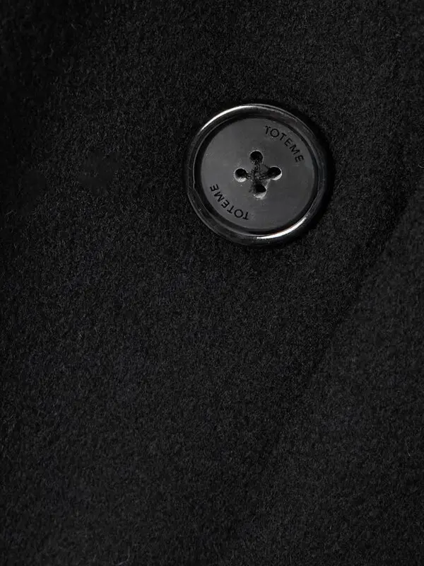 TOTEME Double-breasted Brushed Recycled Cashmere Coat - Black