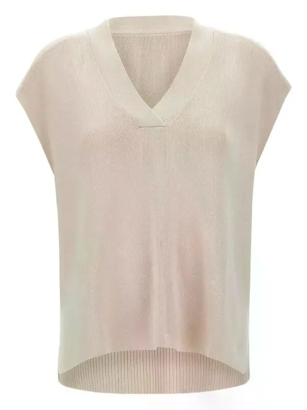ELENA MIRO` V-neck Ribbed Top