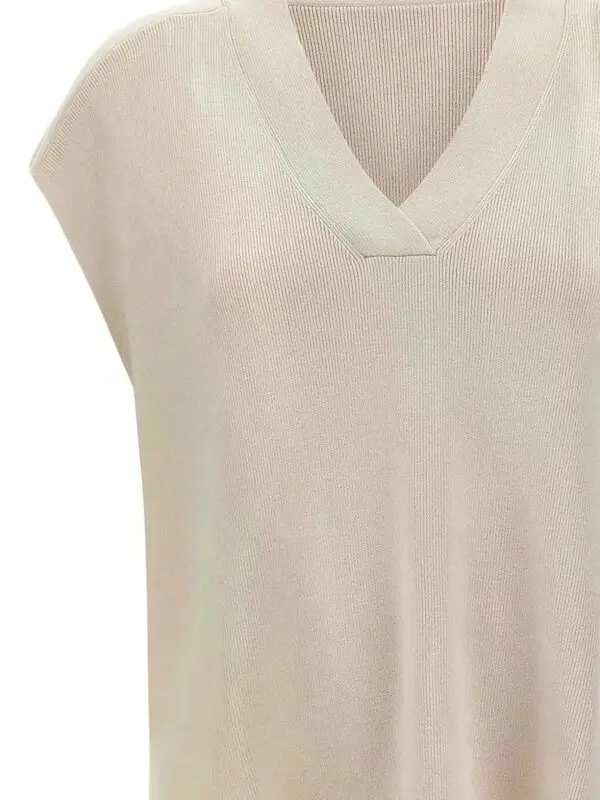 ELENA MIRO` V-neck Ribbed Top