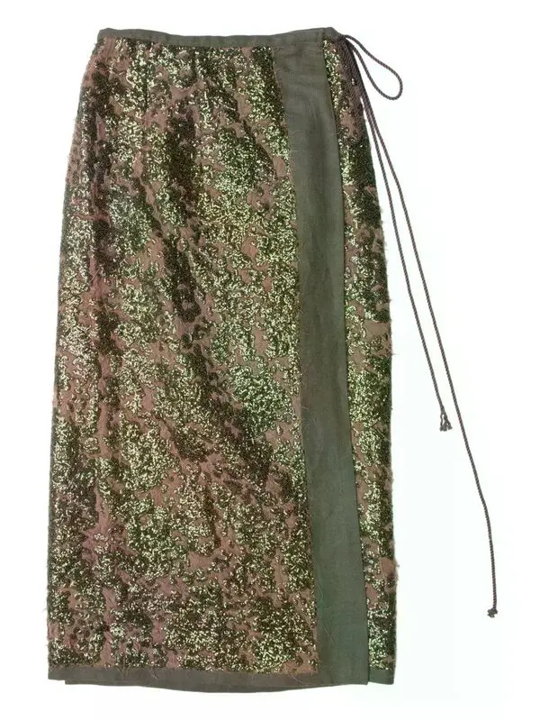 MULLER OF YOSHIOKUBO Sequin-embellished Wrap Skirt - Green