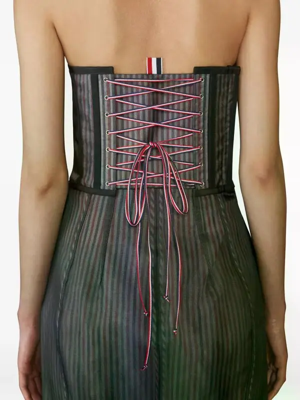 Thom Browne Striped Lace-up Corset