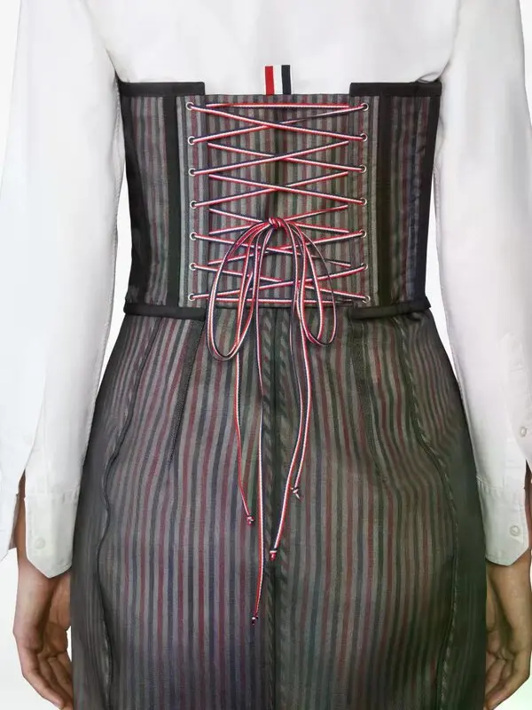Thom Browne Striped Lace-up Corset