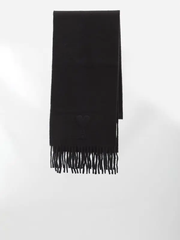 Ami Embossed De Coeur Scarf - Black