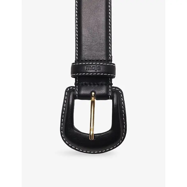 Maje Slim Leather Belt