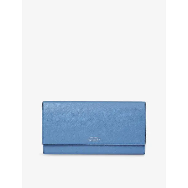 Smythson Panama Marshall Leather Travel Wallet - Navy