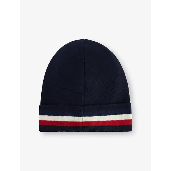 Moncler Brand-appliqué Ribbed Wool Beanie