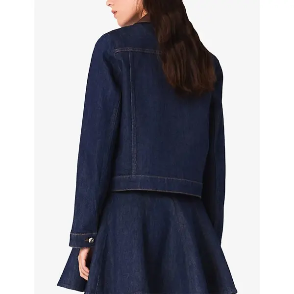 Maje Contrast-collar Denim Jacket