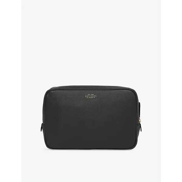 Smythson Panama Organiser Leather Pouch - Black