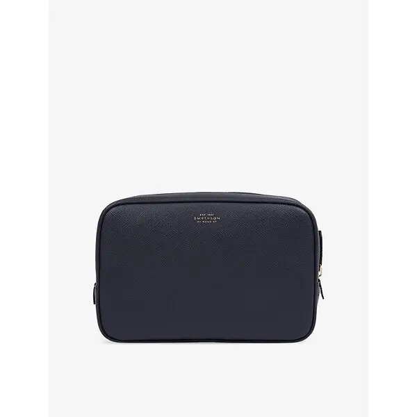 Smythson Panama Organiser Leather Pouch - Navy