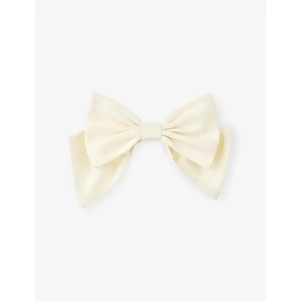 Sandro Satin Bow Barrette - Ecru