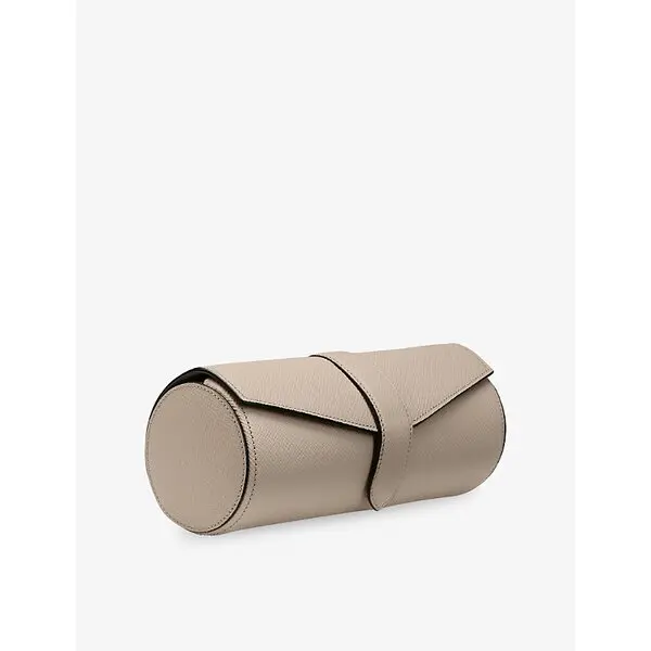 Smythson Panama Leather Watch And Jewellery Roll
